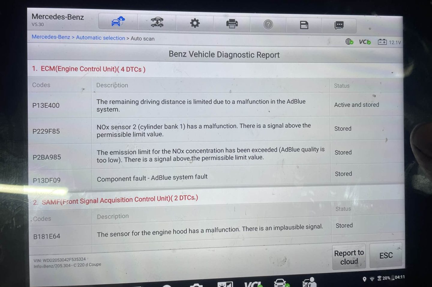 Mercedes C Class with multiple issues - Fitch Autos